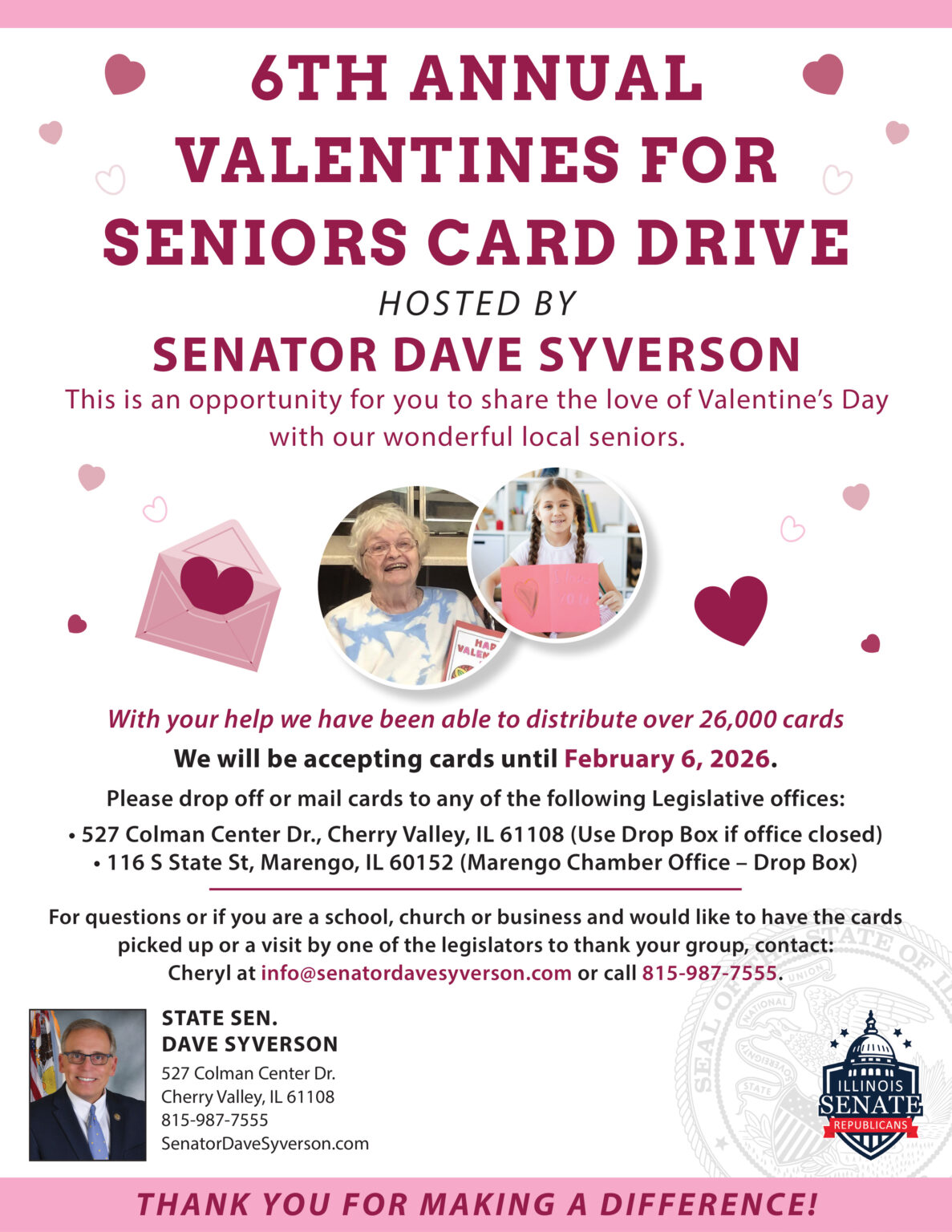Syverson Kicks Off Valentines Card Drive - Dave Syverson