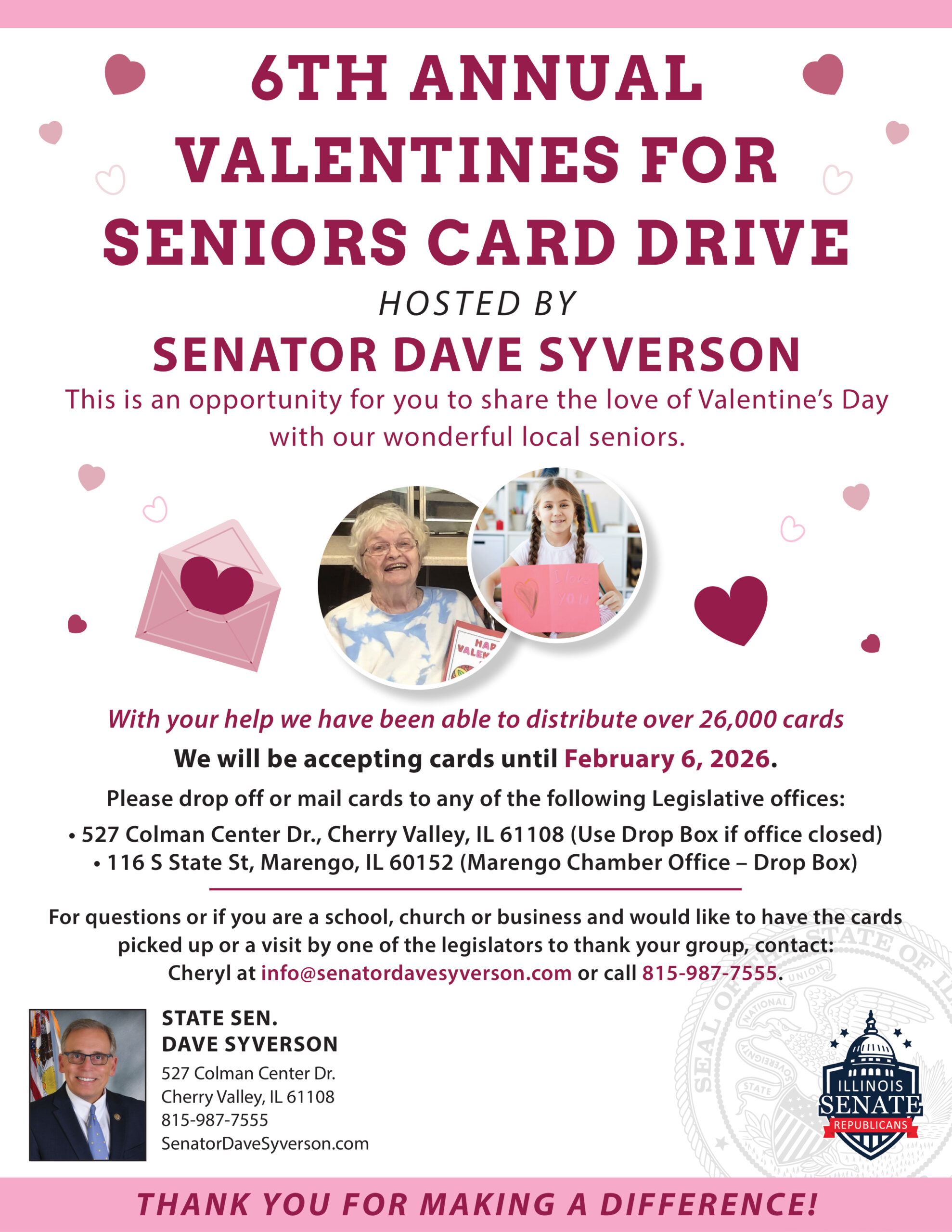 Syverson Kicks Off Valentines Card Drive - Dave Syverson